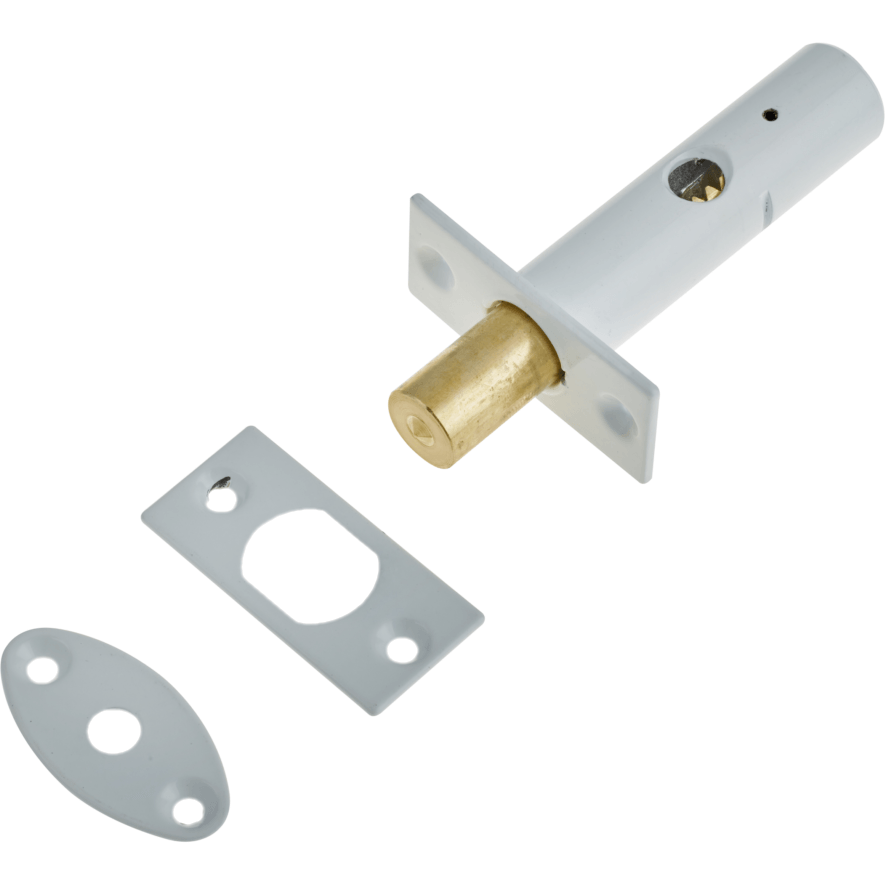 Concealed Door Security Rack Bolt - 61mm - White - tradefit
