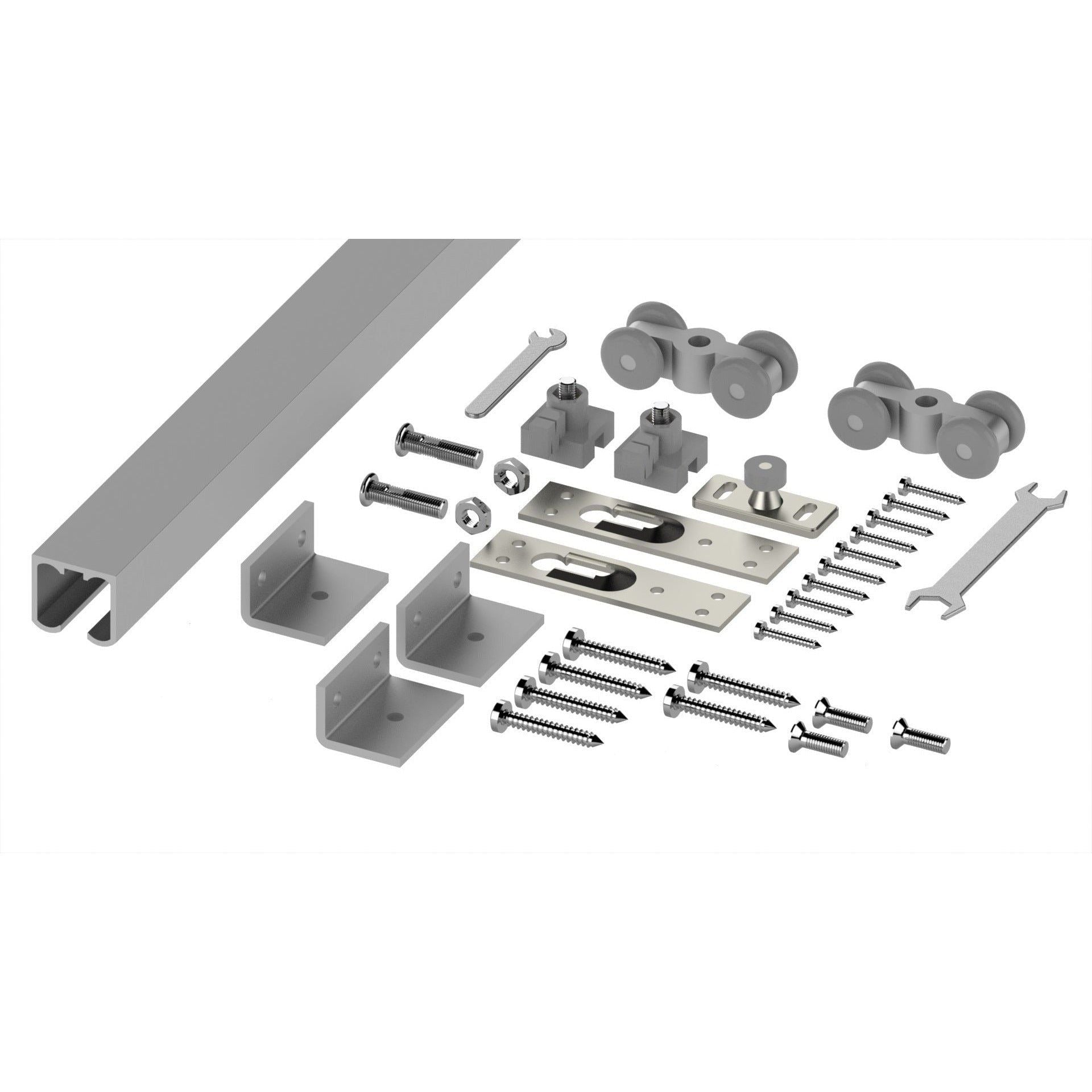 Top Hung Straight Sliding Single Door Kit - Max Weight 50kg - Max Door ...
