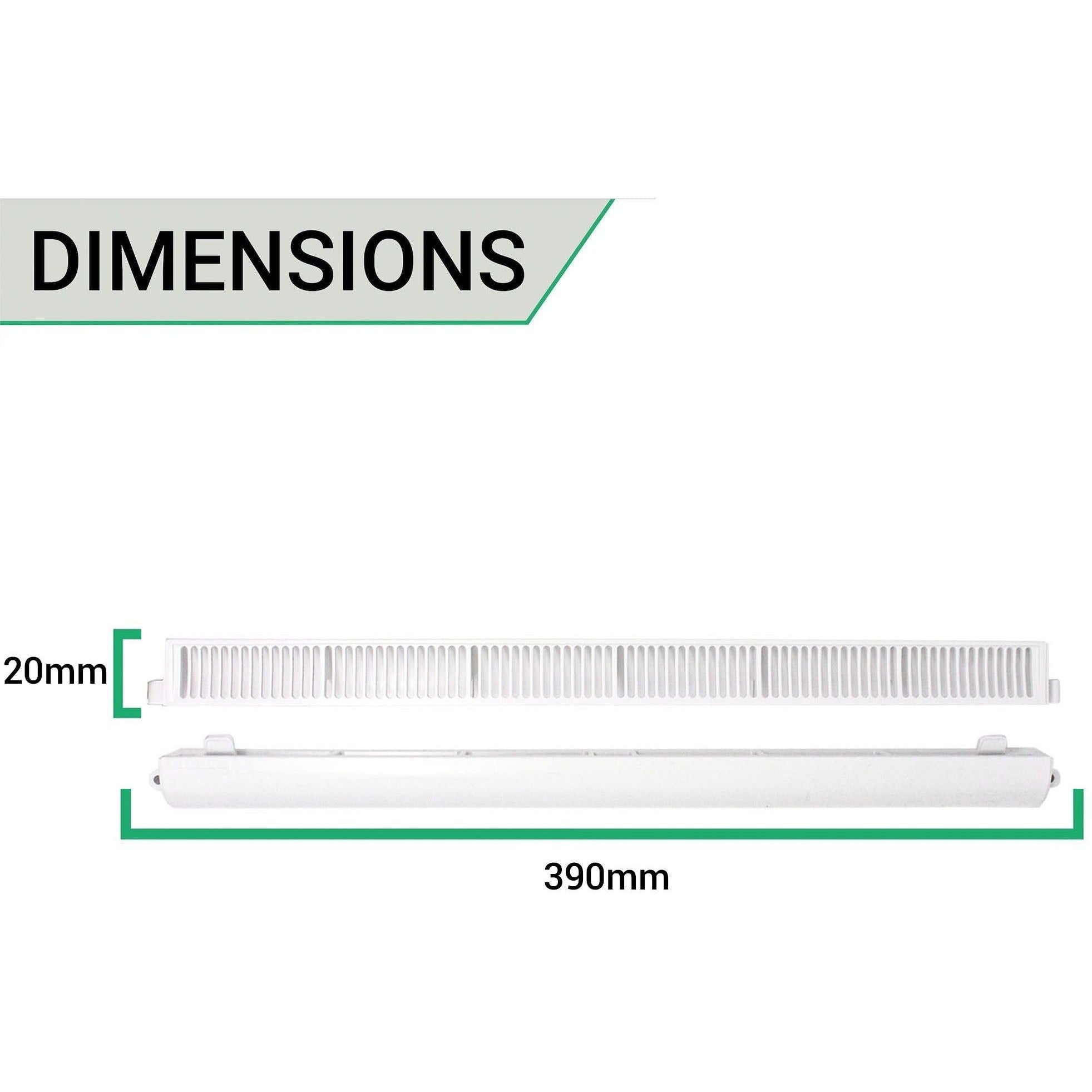 Trickle Window Slot Vent Set Inside & Out - 415mm - 4191mm²EA - White ...