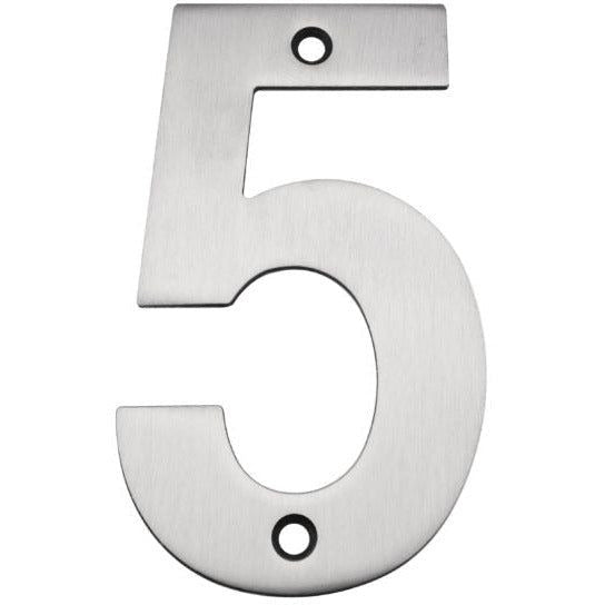Stainless Numeral 5 - 102mm - Satin Stainless - tradefit