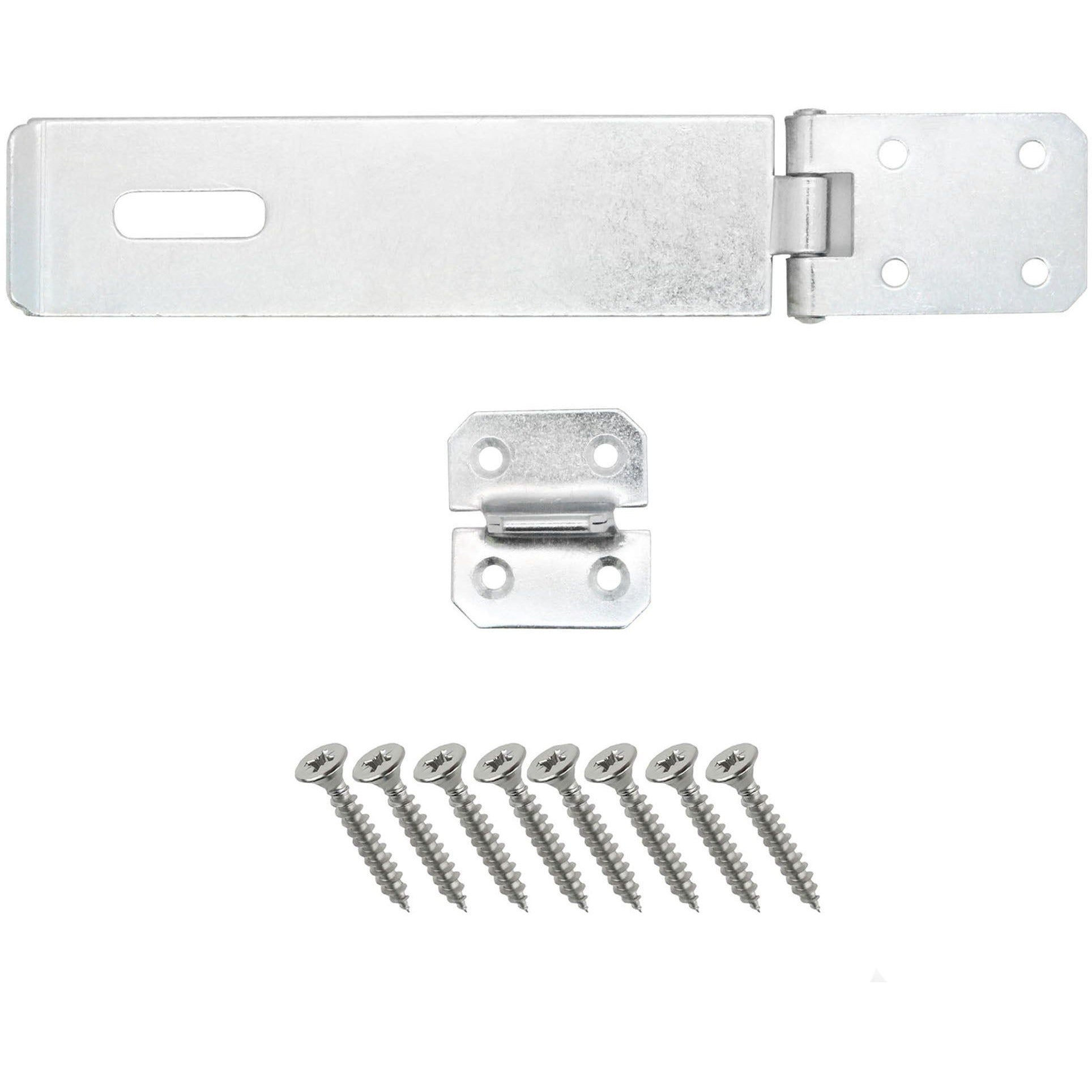 Safety Pattern Hasp & Staple - 6 inch - Zinc - tradefit
