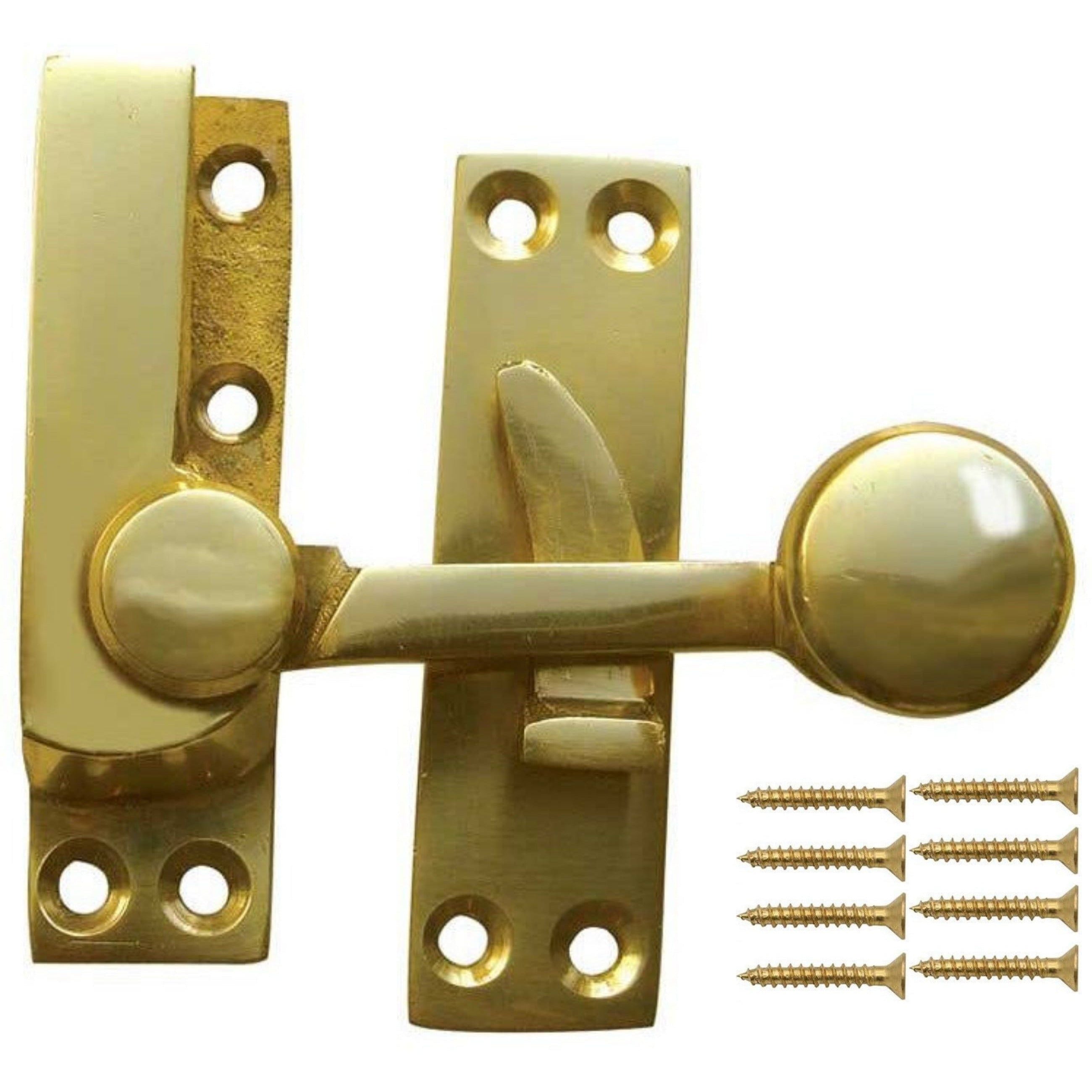 Quadrant Arm Sash Fastener - 70mm - Polished Brass - tradefit