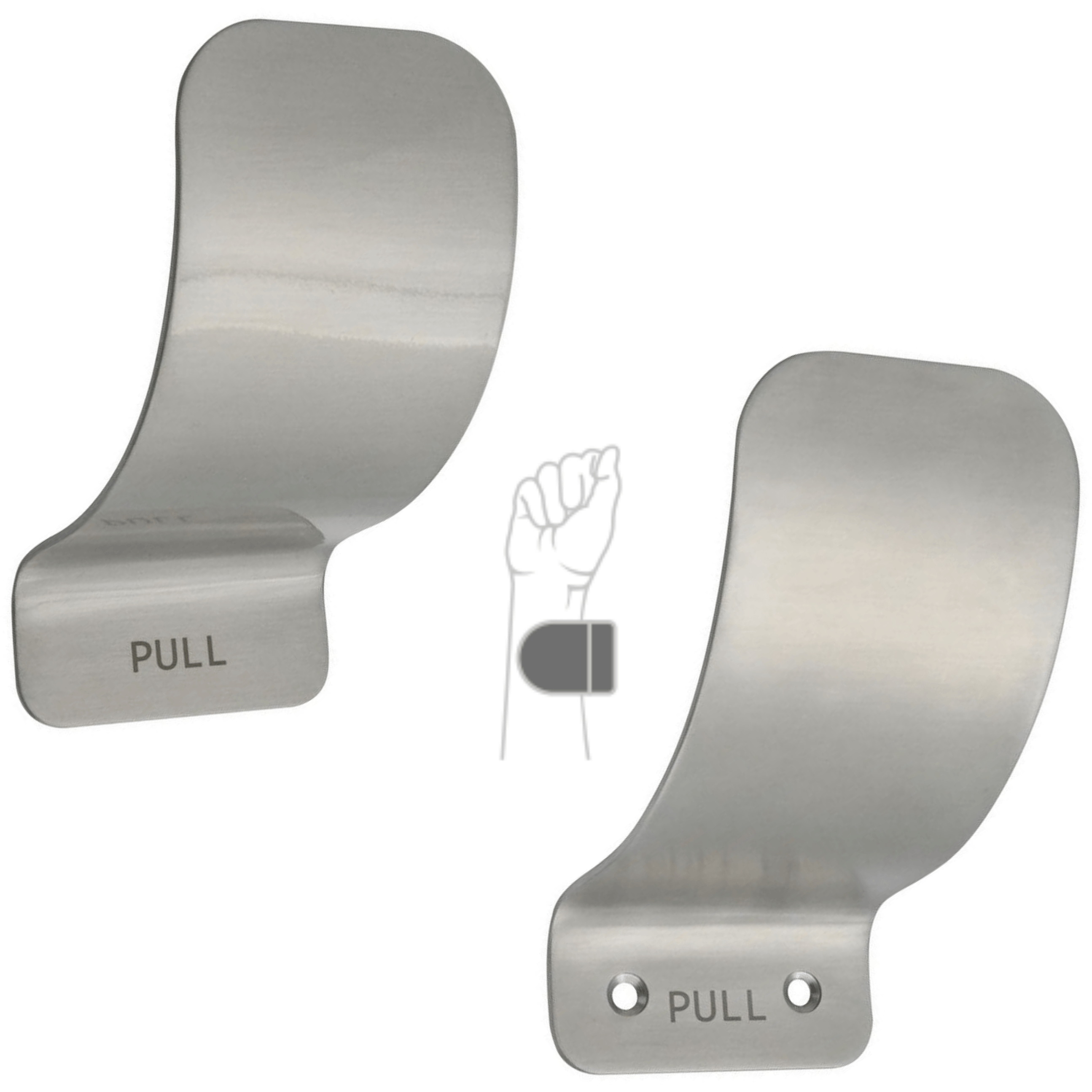 Hands Free Door Handle Set BACK 2 BACK Door Pull Set 110x70x93x2.5mm ...