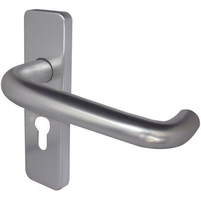 19mm Return To Door Lever Handle - Euro Lock Set - 153mm - Satin ...