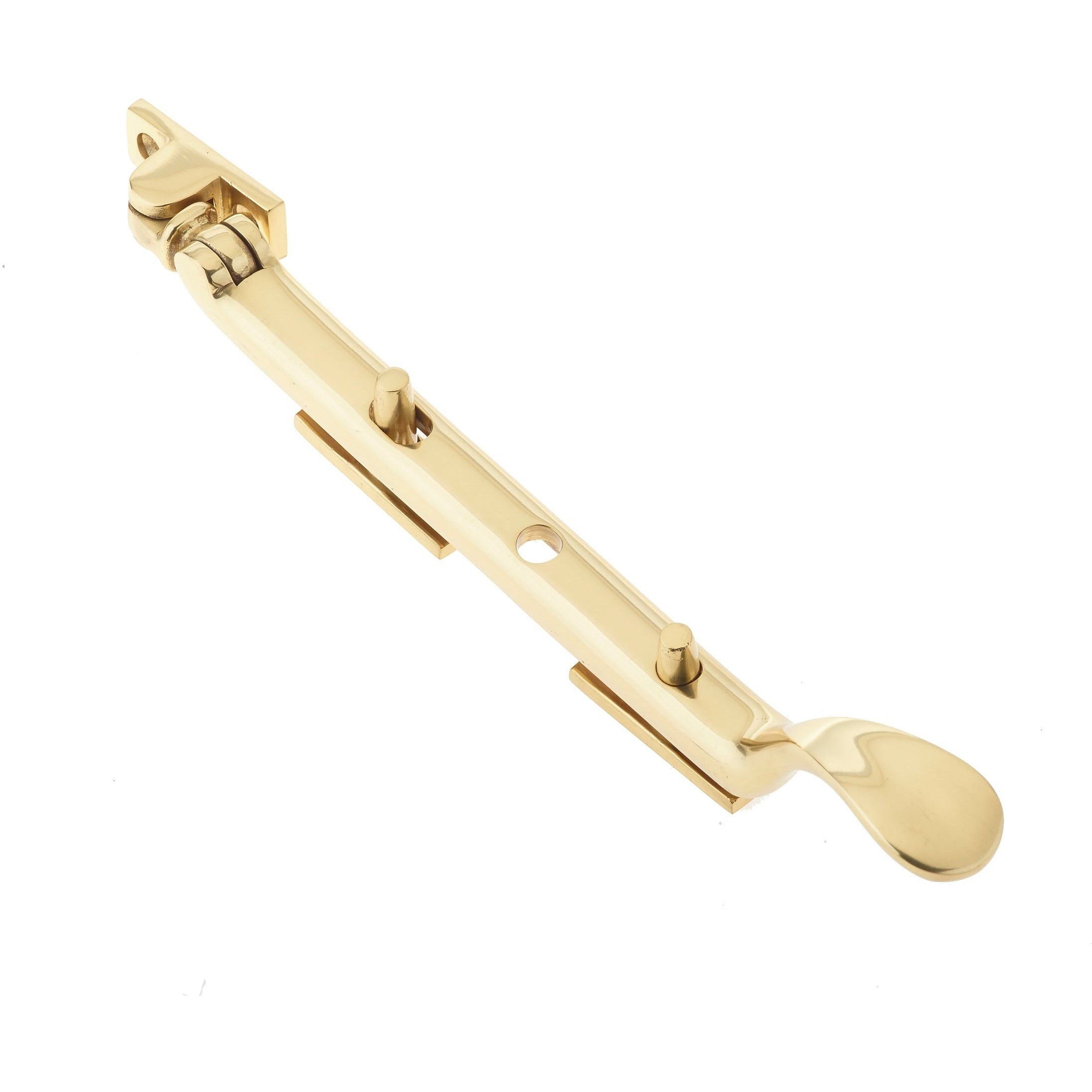 Victorian Casement Window Stay - 205mm - Polished Brass - tradefit