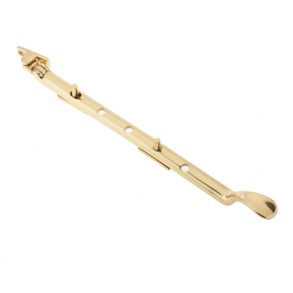 Victorian Casement Window Stay - 305mm - Polished Brass - tradefit