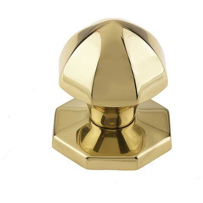 Pinnacle Centre Door Knob - 65mm - Polished Brass