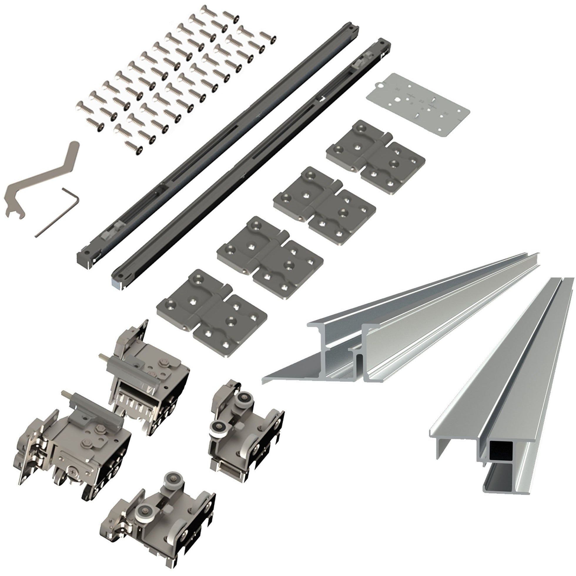 Concealed Sliding Folding Wardrobe Door Kit - 2 Door kit - To Suit 3m ...