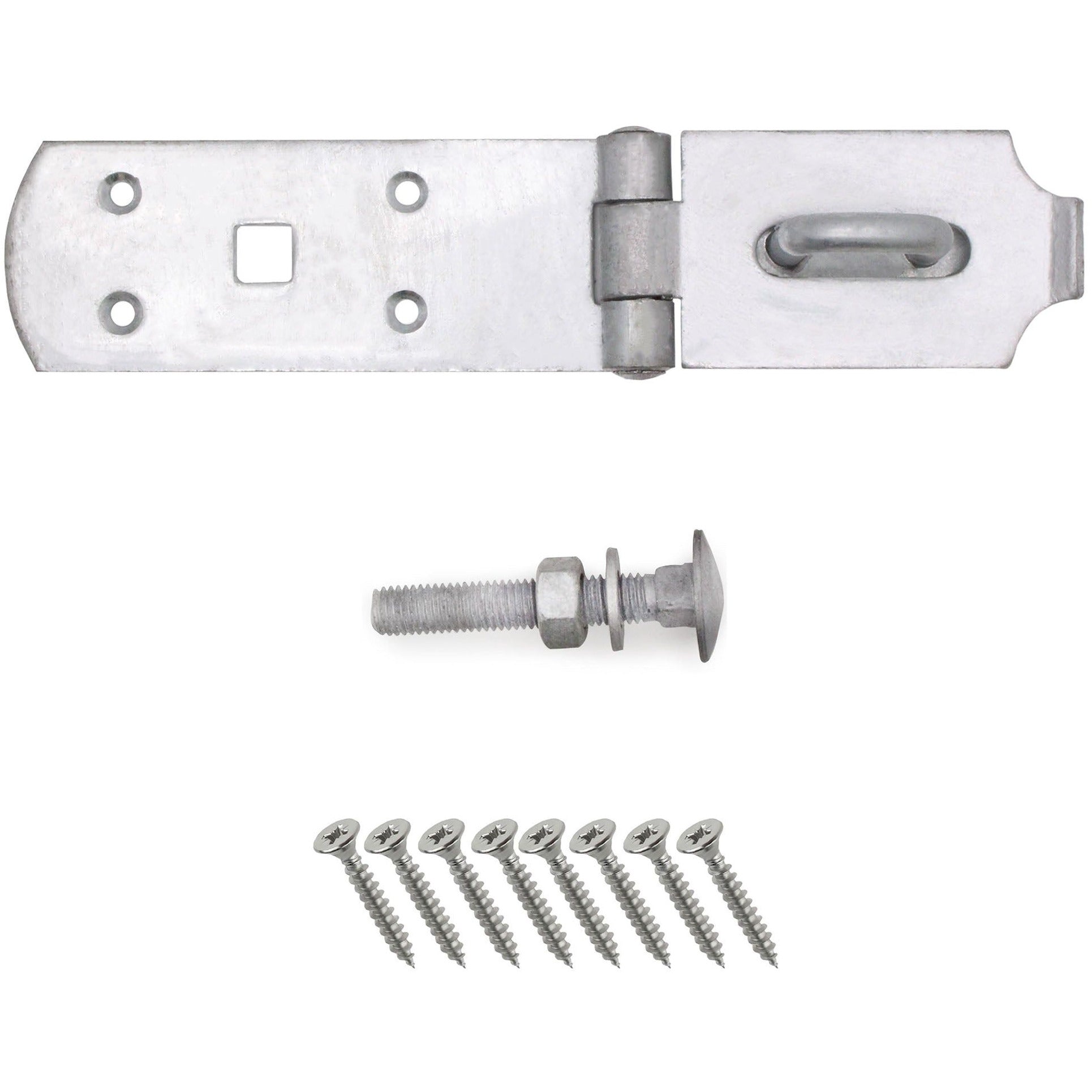 Heavy Secure Bolt On Hasp & Staple - 8 inch - Galvanised - tradefit