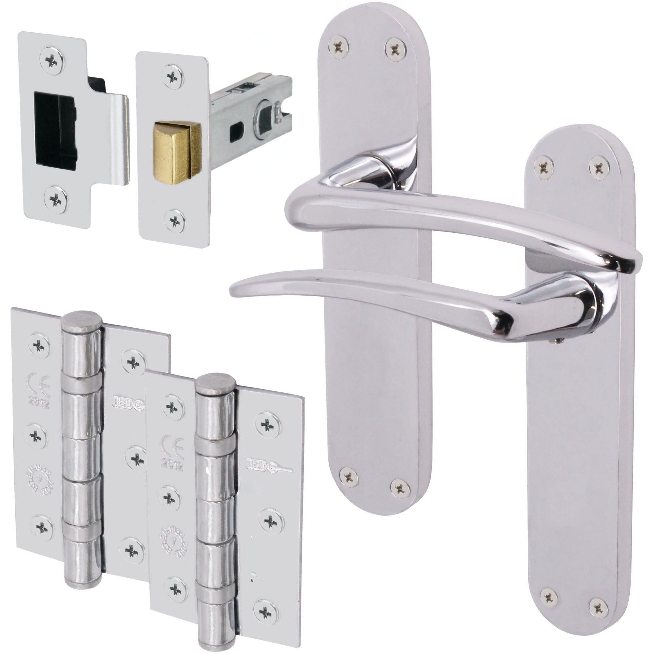 Chrome Lever on Backplate Latch Kit / Pack Zeno Design - 66mm Latch ...