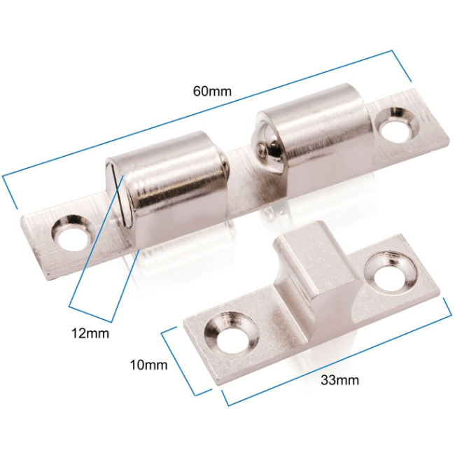 Adjustable Double Ball Catch Quality Brand 60mm Chrome Plated Solid Brass