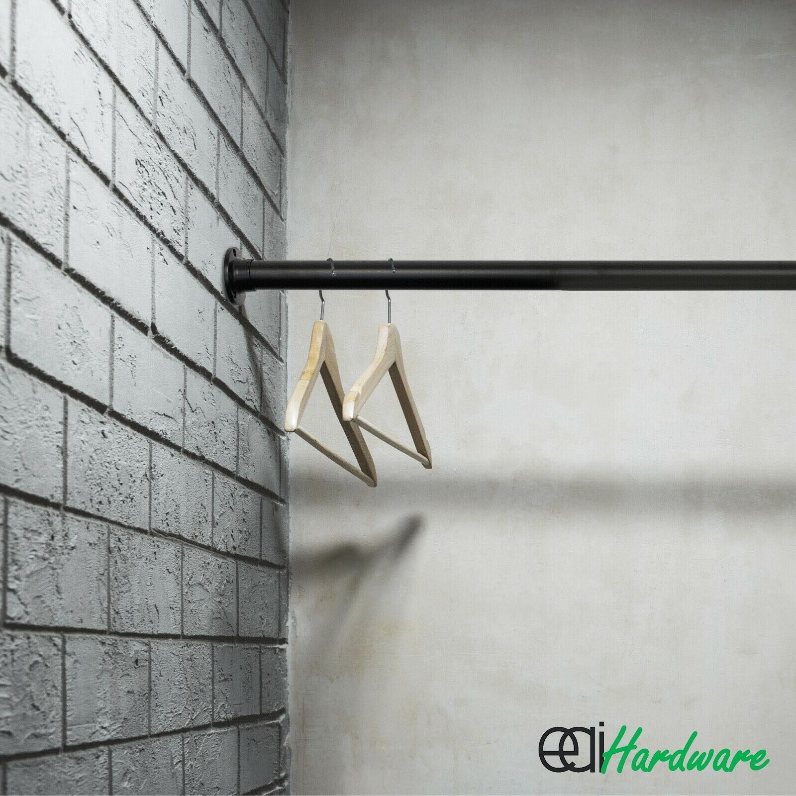 Wardrobe Rail Kit - Black - 25mm Tube - 1829mm Rail with 2x End Sockets ...