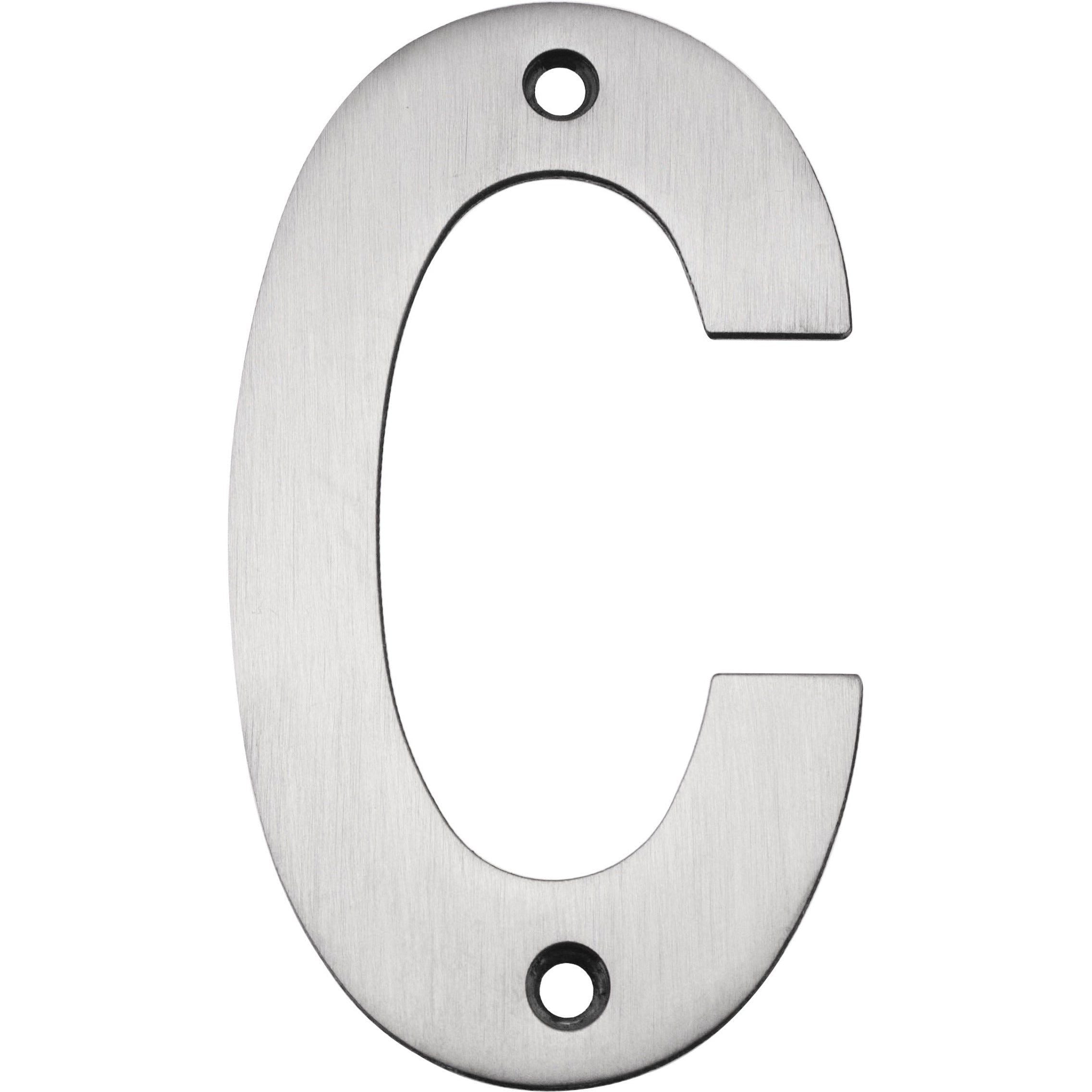 Stainless Letter C Numeral Number - 102mm - Satin Stainless - tradefit