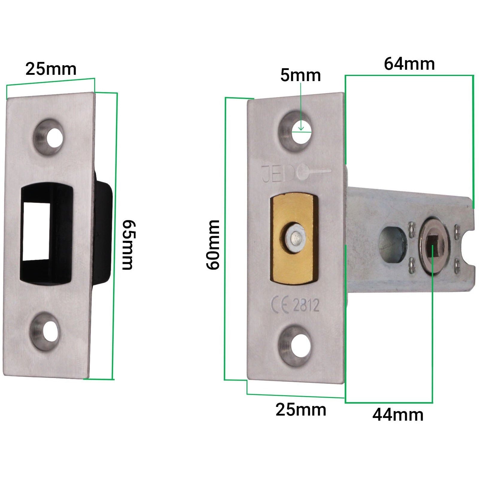 Bolt Through Tubular Deadbolt Fire Rated - 64mm Case 44mm Backset ...