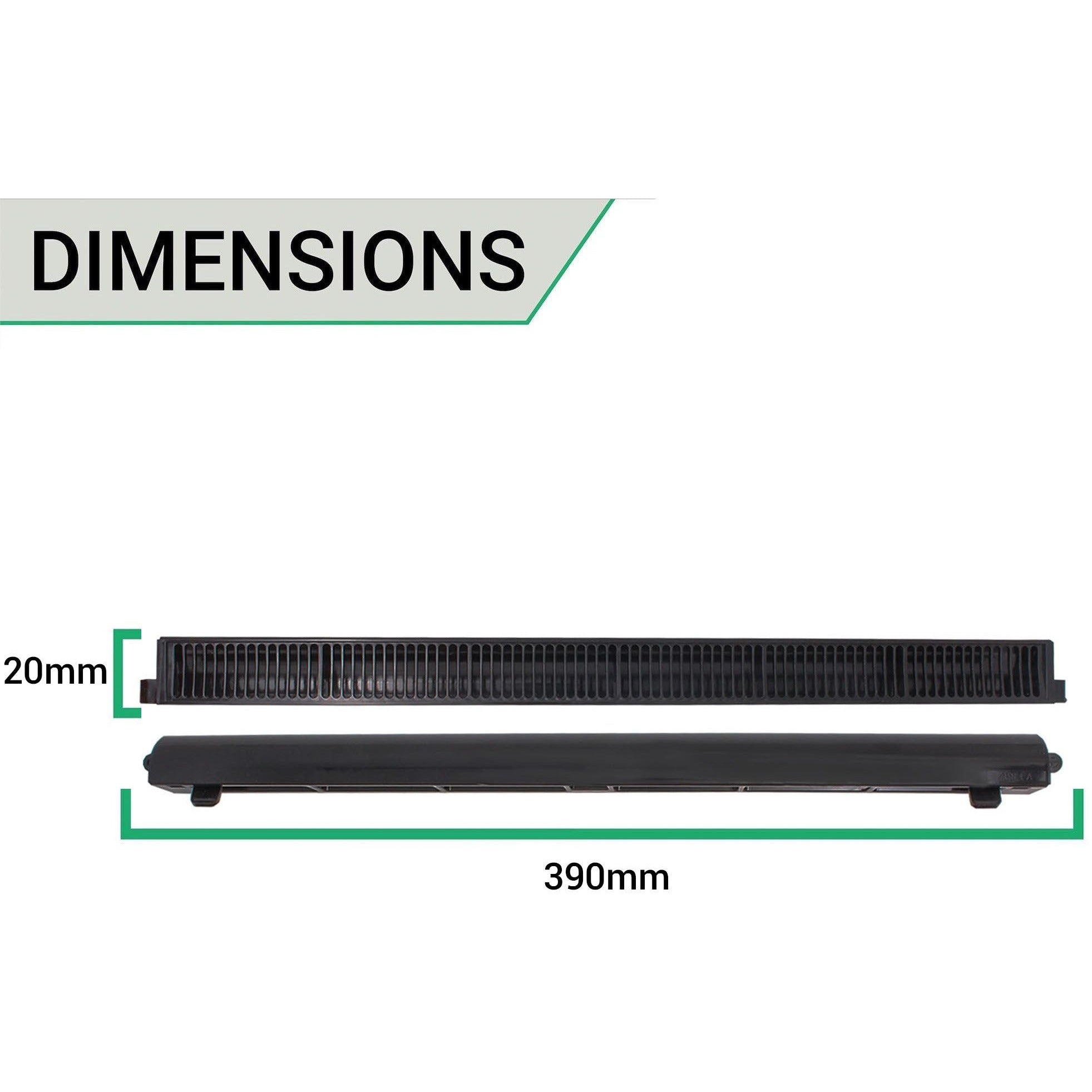 Trickle Window Slot Vent Set Inside & Out - 415mm - 4191mm²EA - Black ...