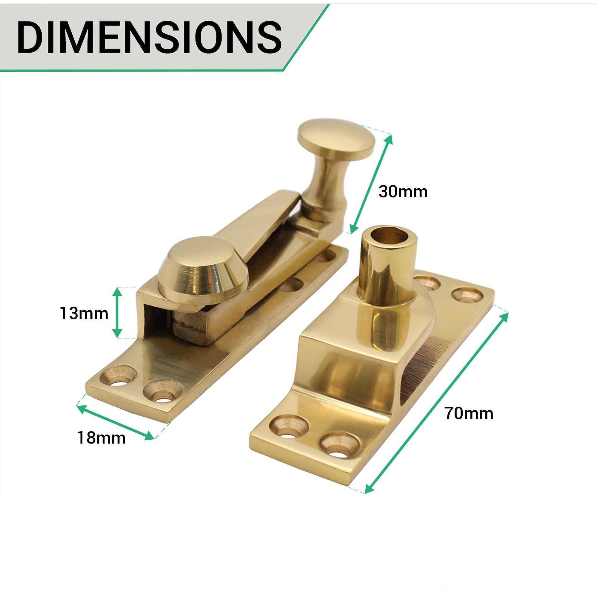Lockable Sash Window Fastener - Polished Brass - tradefit