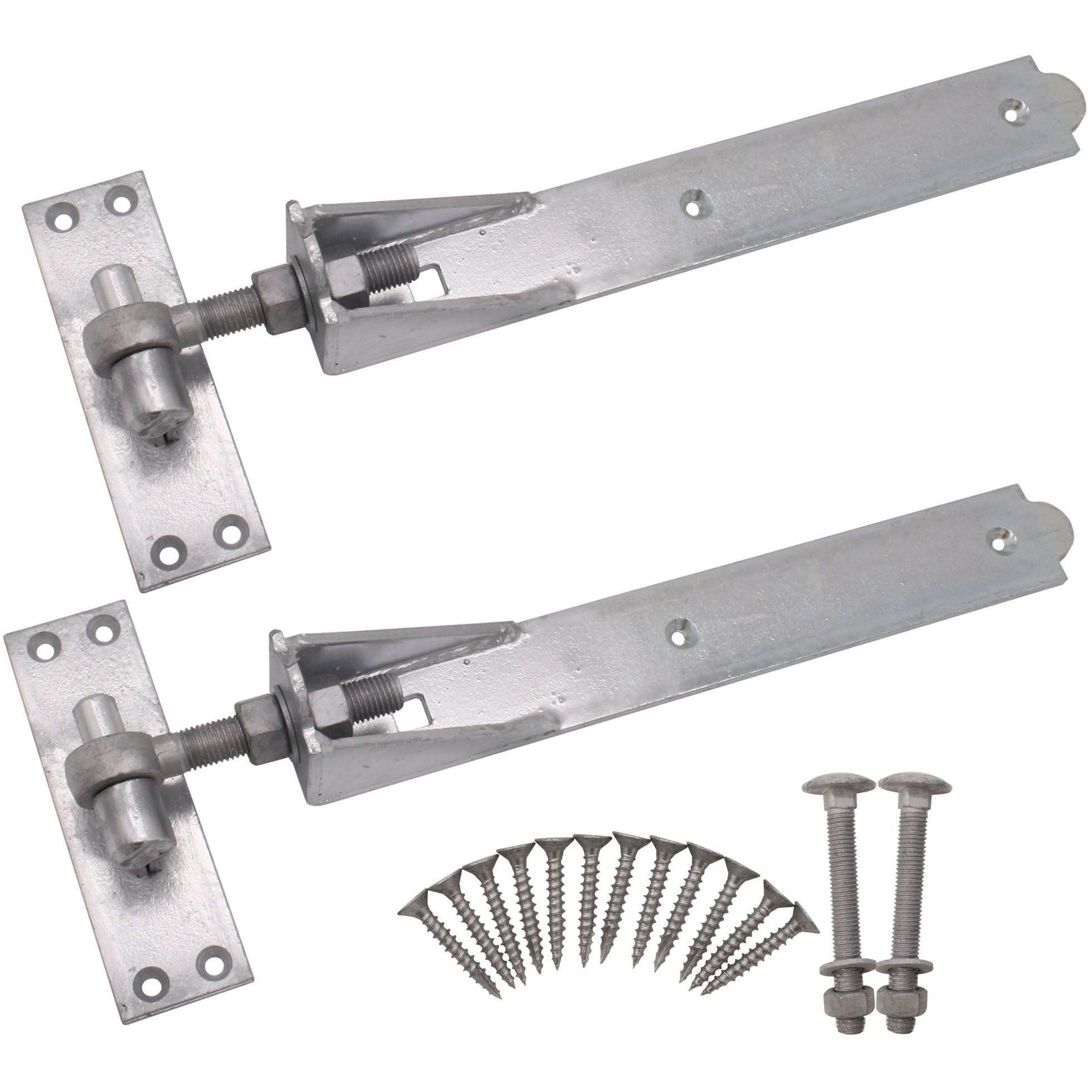 Adjustable Hook and Band Hinge Set - 450mm / 18" - Galvanised (Pair ...