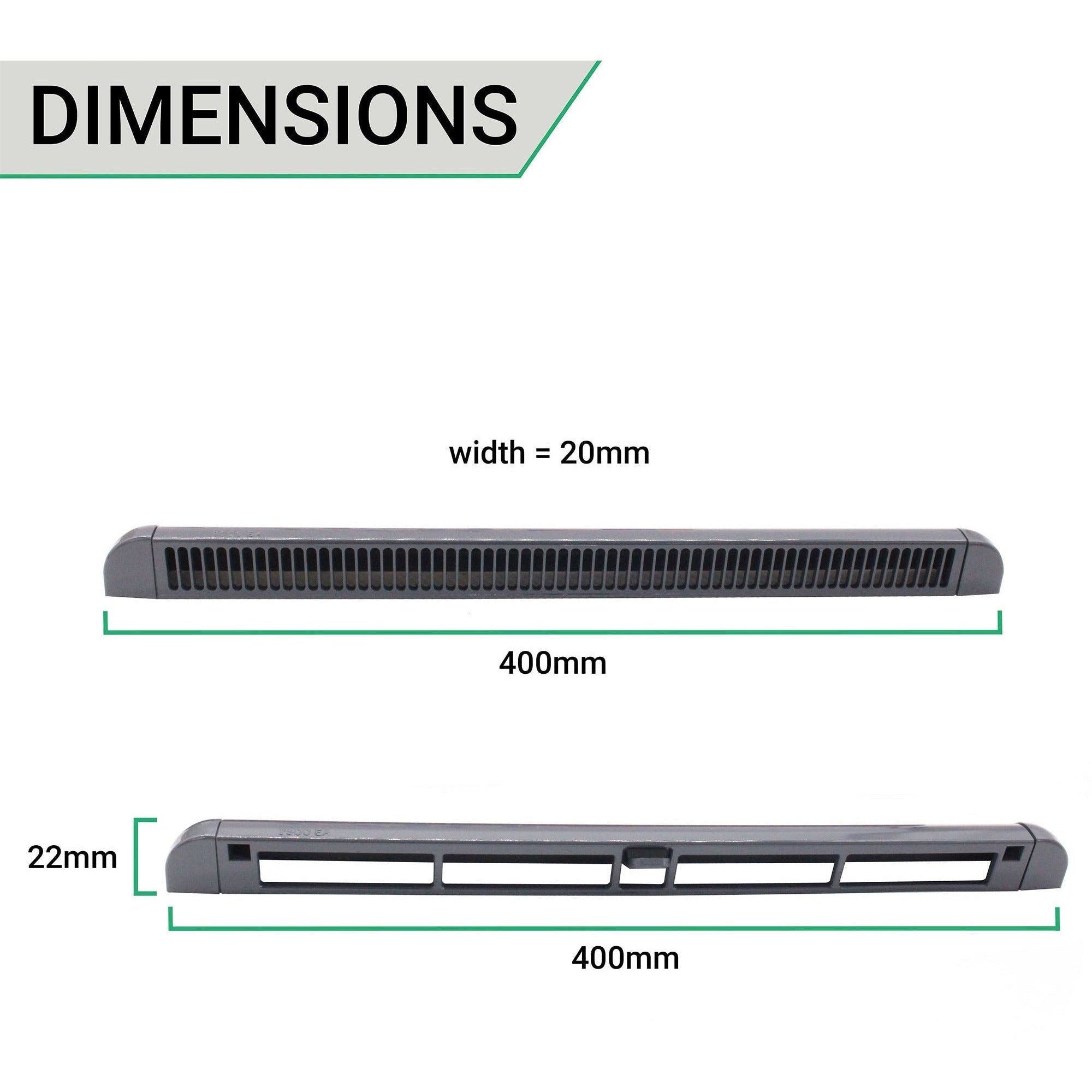 Trickle Window Slot Vent Set Inside & Out - 400mm - 3180mm²EA ...