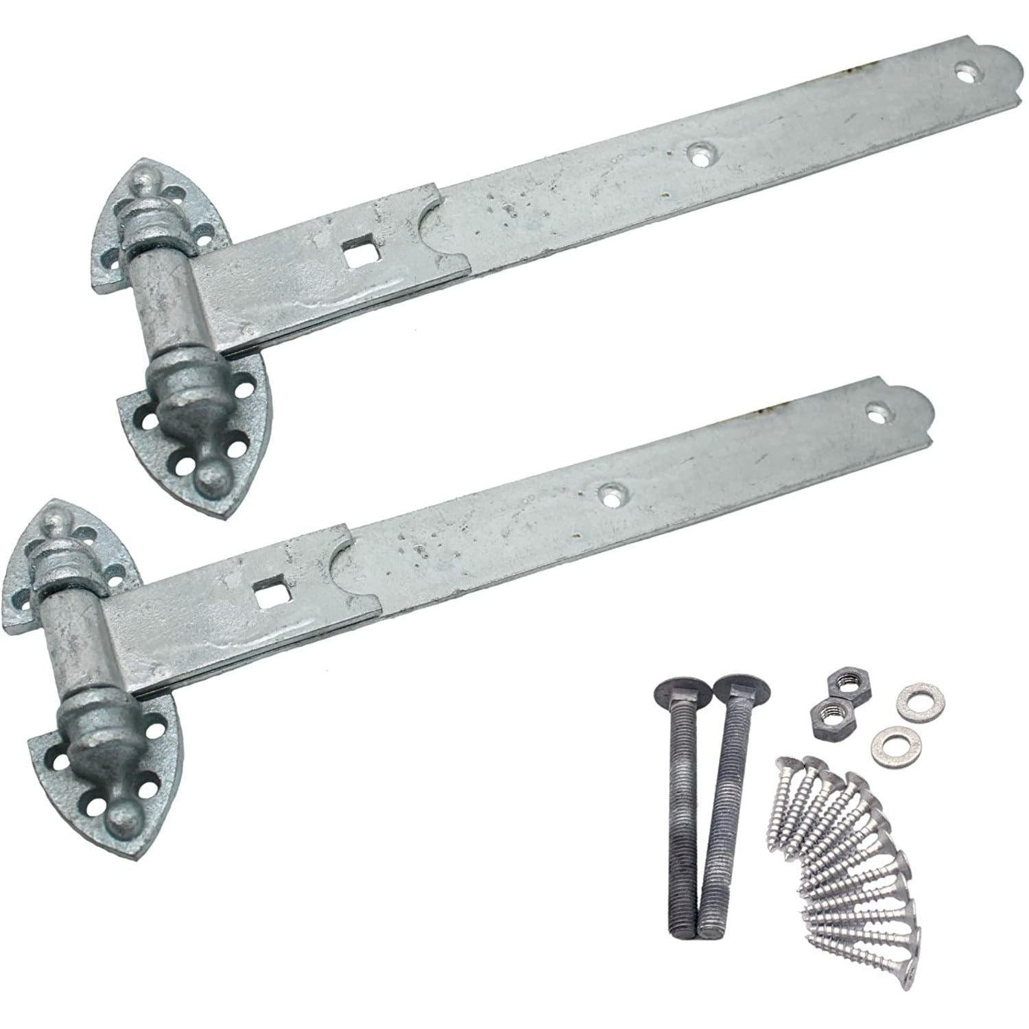 Gate Garage Hinges Heavy Reversible Pair & Fixings - 24" / 600mm ...