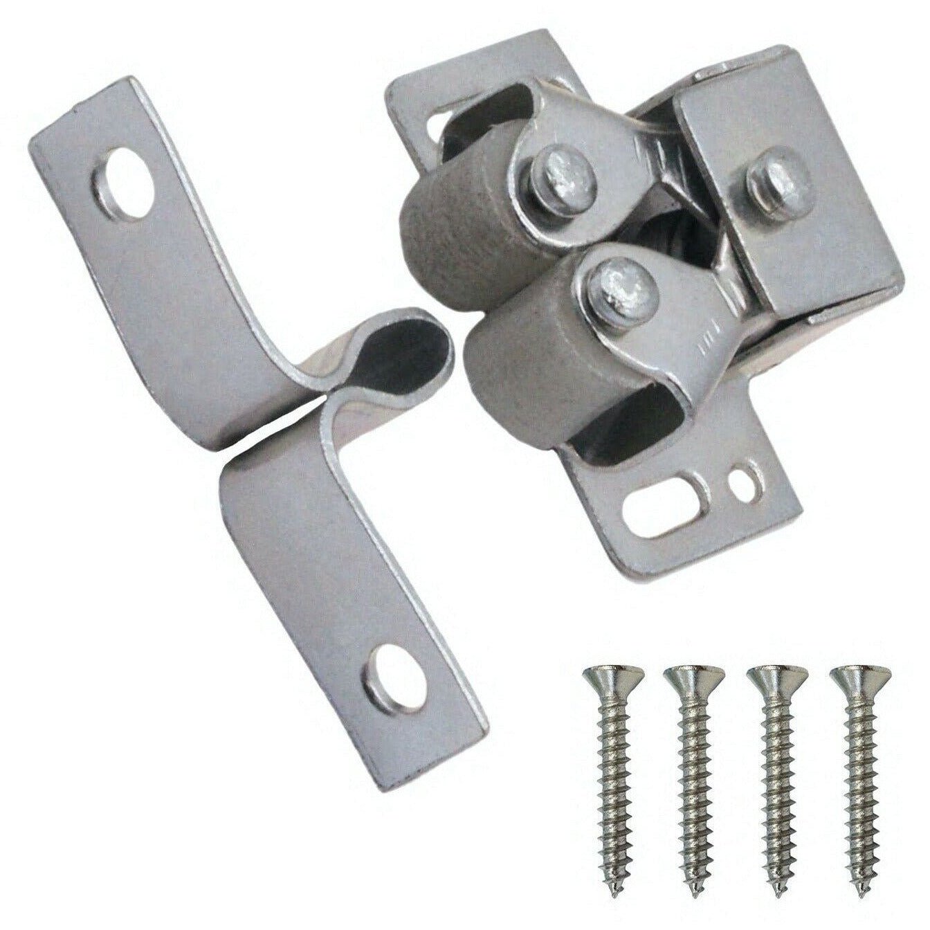 Twin Roller Catch - 32 x 14.5mm - Zinc Plated - Pack of 4 - tradefit