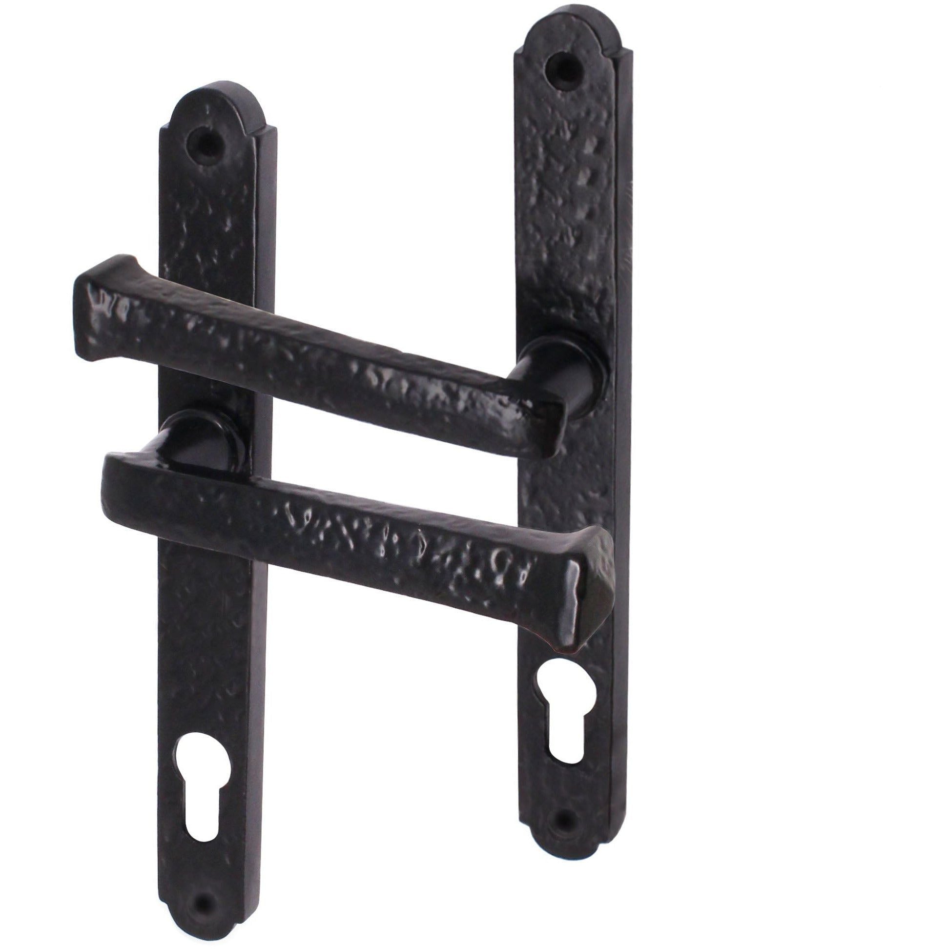 Black Iron UPVC Door Handle 92mm Centres - Antique Black
