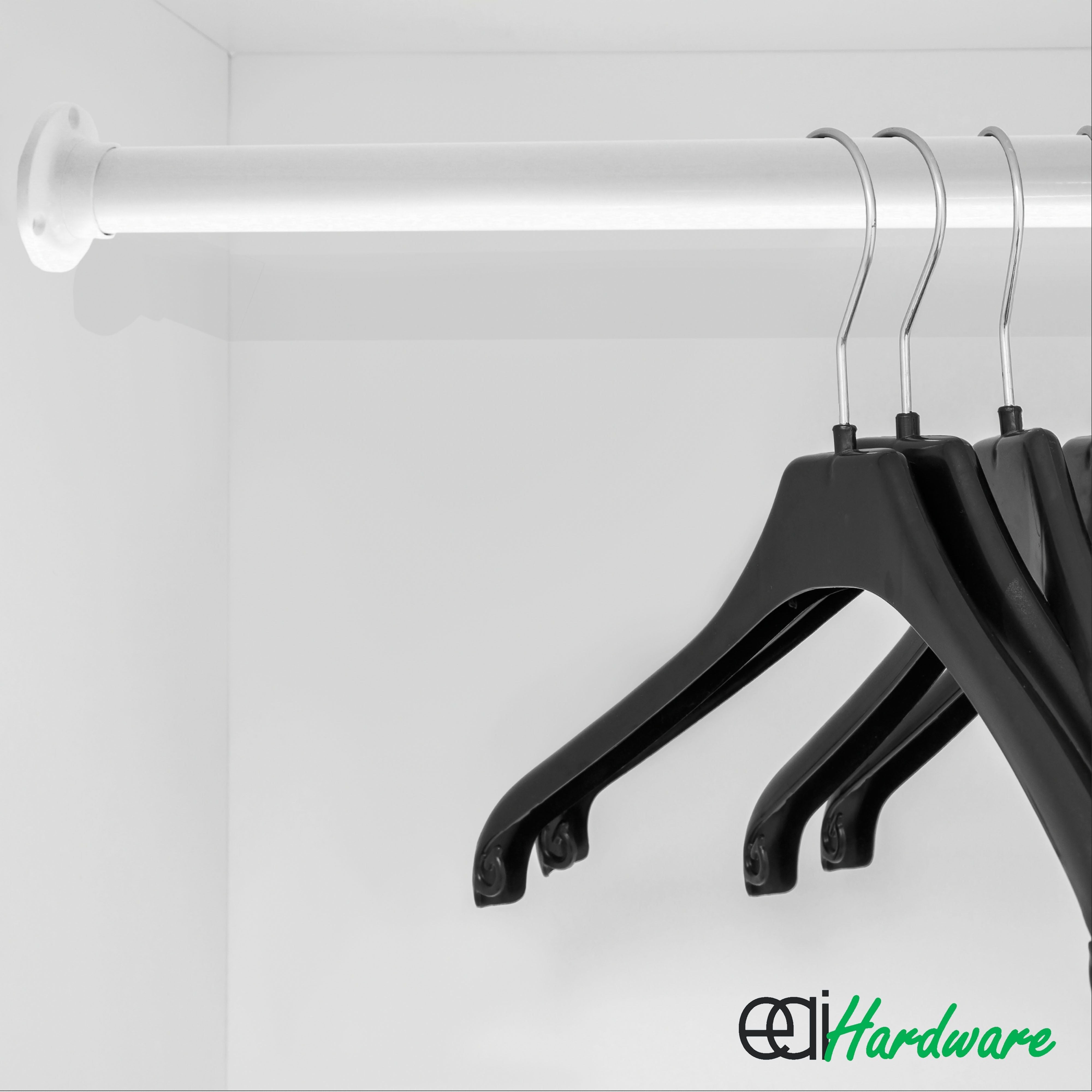 Wardrobe Rail - 1219mm x 25mm - White - tradefit