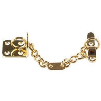 Heavy Duty Security Door Chains - Polished Brass - tradefit