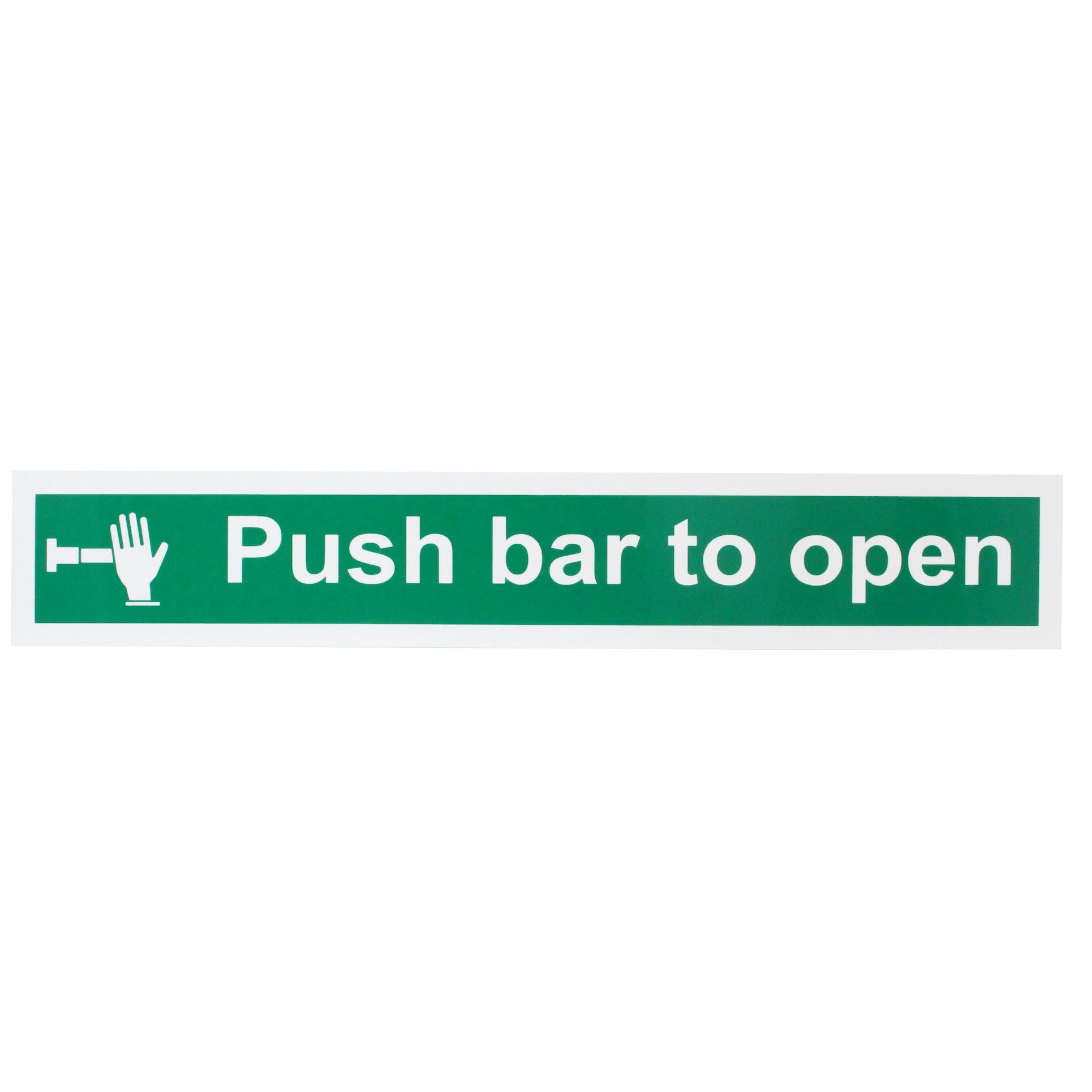 Push Bar To Open Sign 600x100mm Self Adh Semi Rigid PVC - tradefit