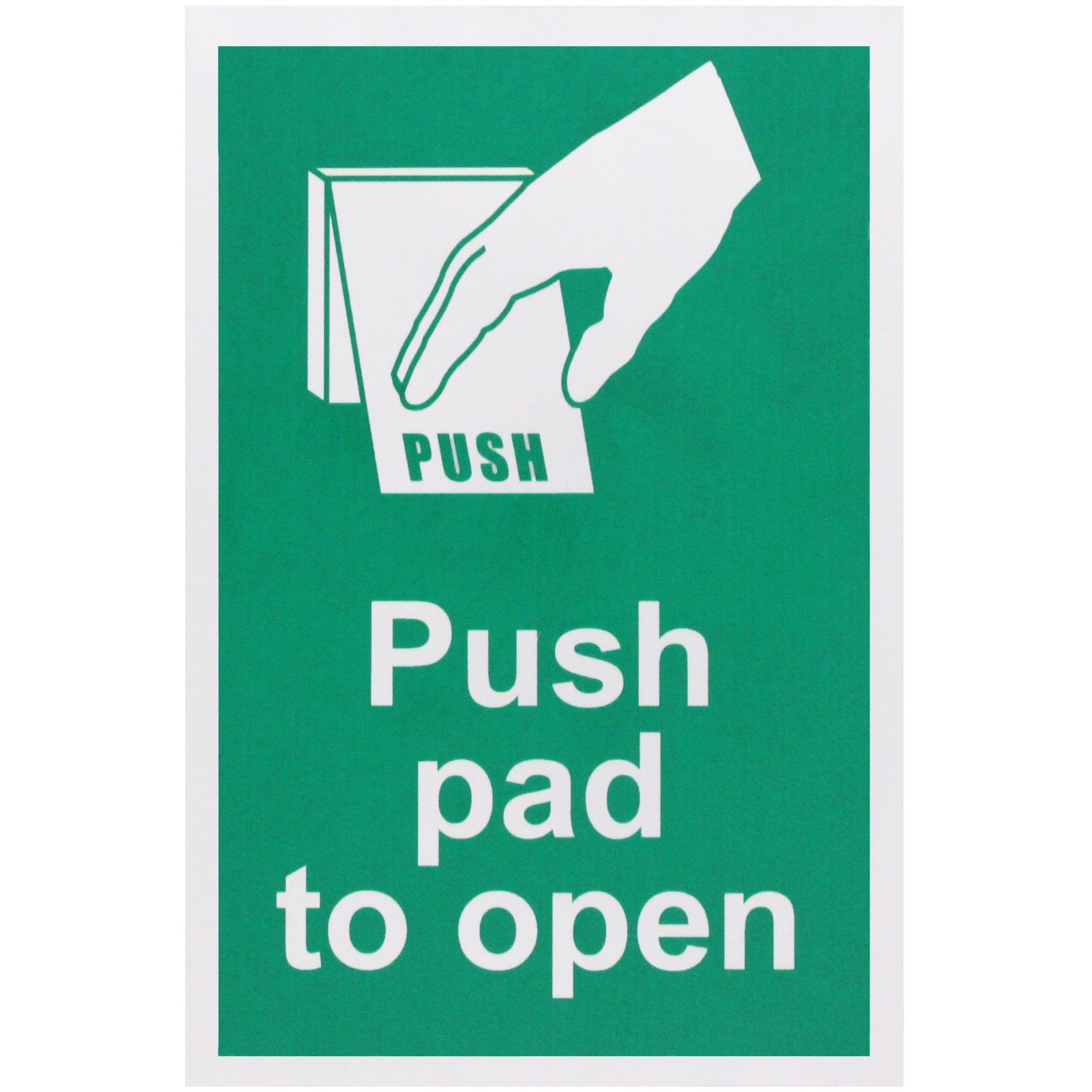 Push Pad To Open Sign 100x150mm Screw Fixed - tradefit