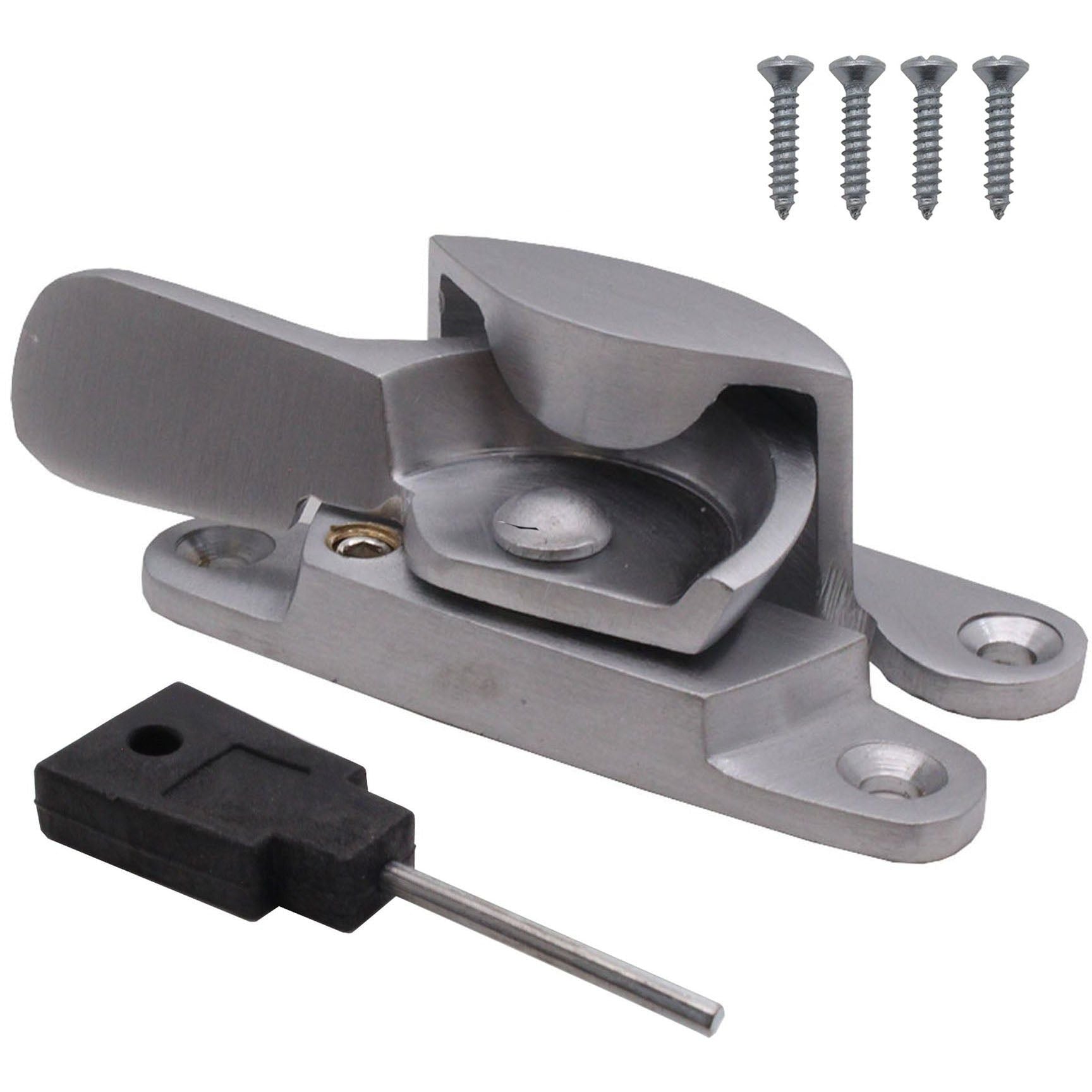 Narrow Locking Fitch Pattern Sash Window Fastener - 64mm - Satin Chrome ...