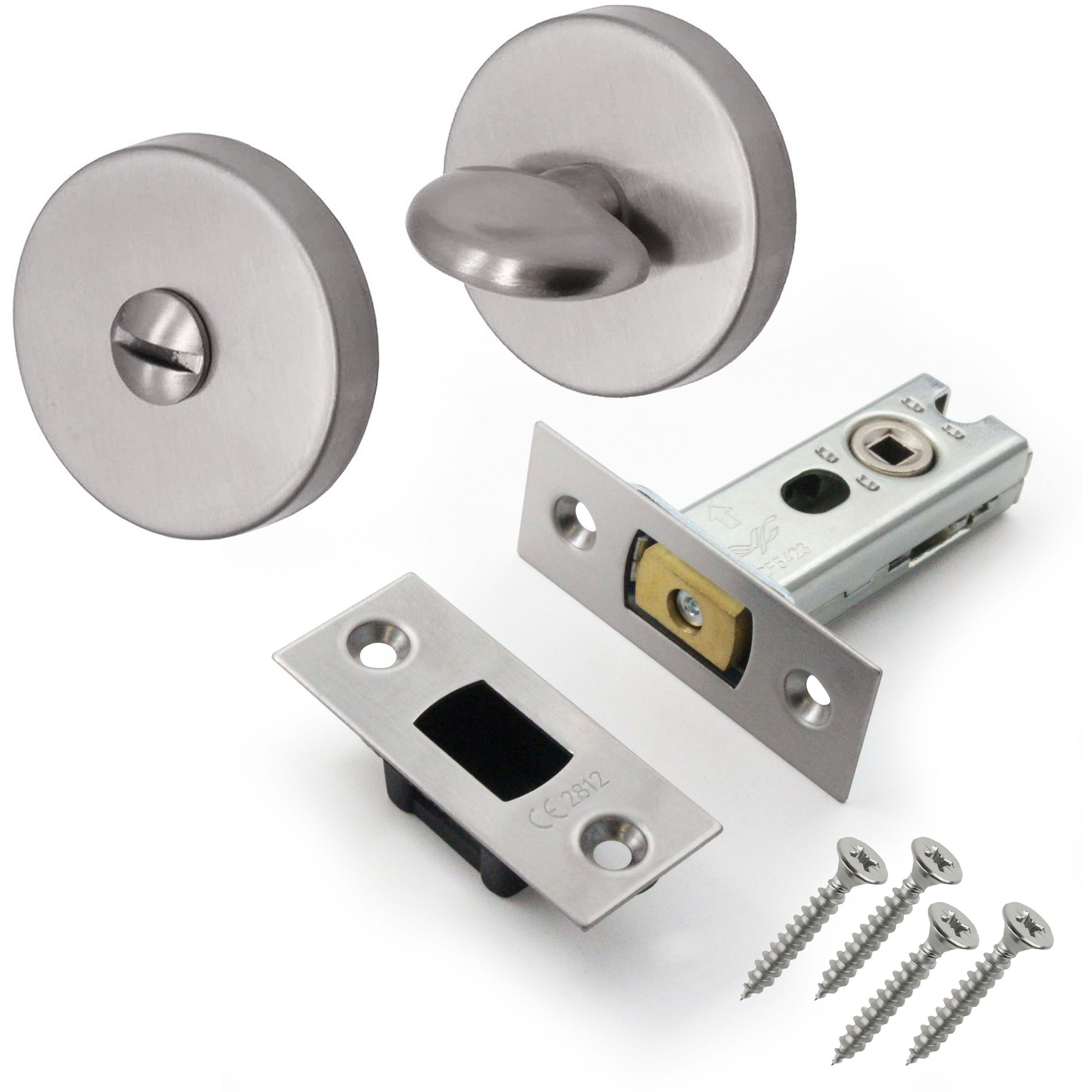 Tubular Bathroom Deadbolt Kit - 101mm Case - 82mm Backset - Satin ...