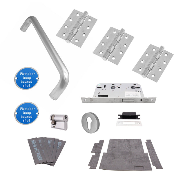 Economy Fire Door Kit - Service Riser Cupboard Locking Door - Satin ...