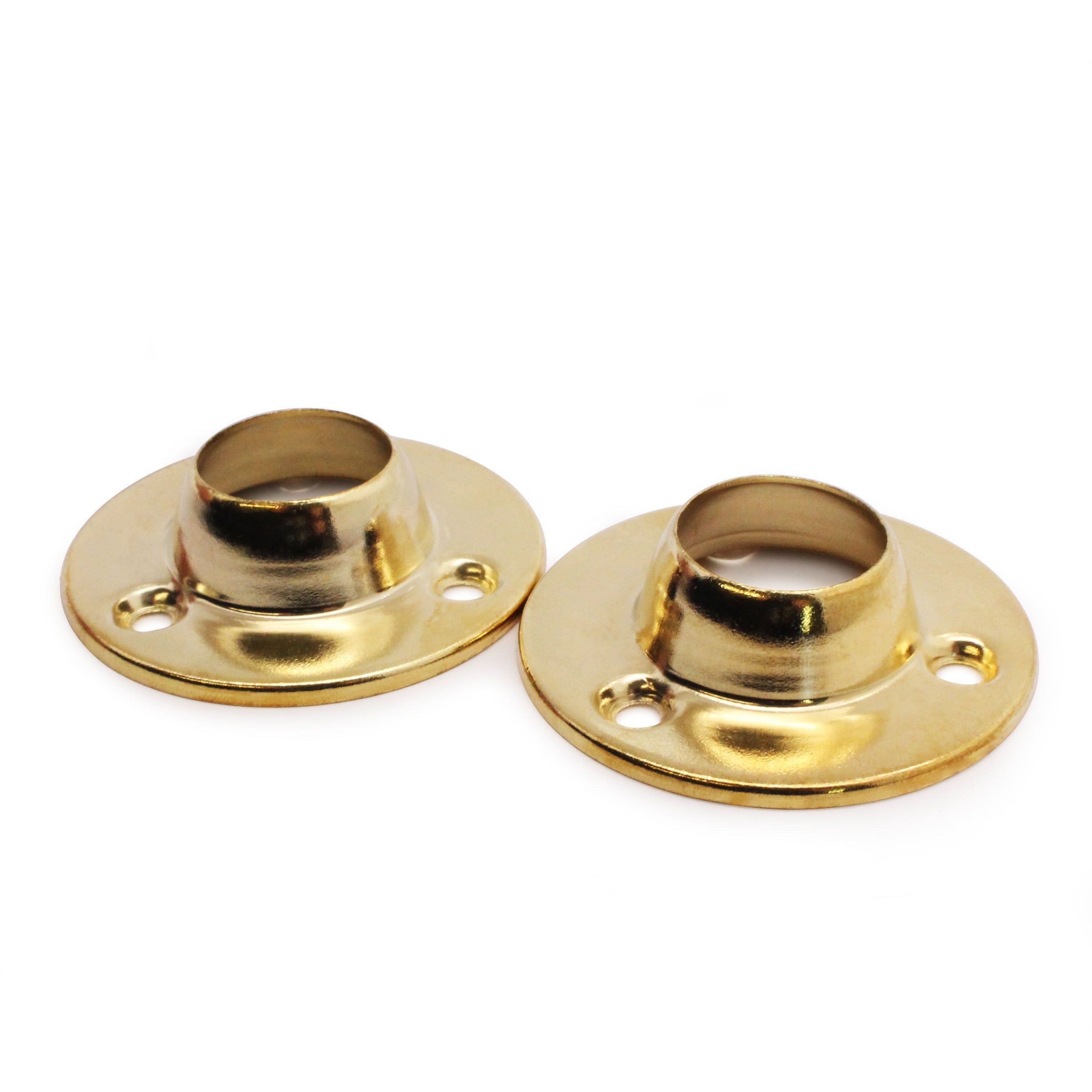 Wardrobe Clothes Rail End Socket - 19mm - Brass Plated - Pack of 2 ...
