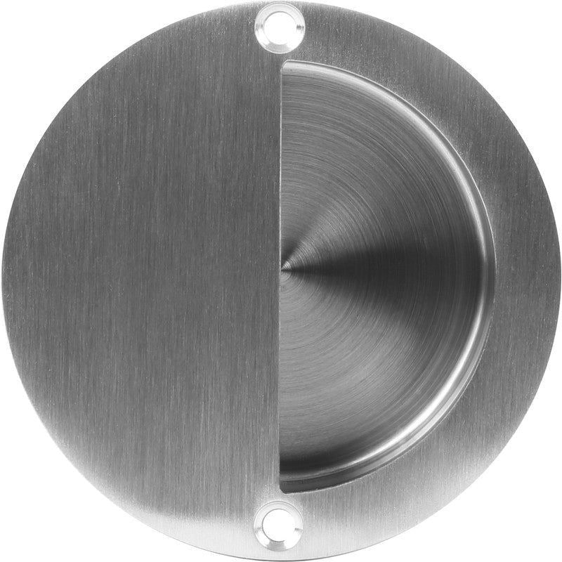 Flush Pull Handle Circular 90x13mm Satin Stainless Steel (B2B) - tradefit