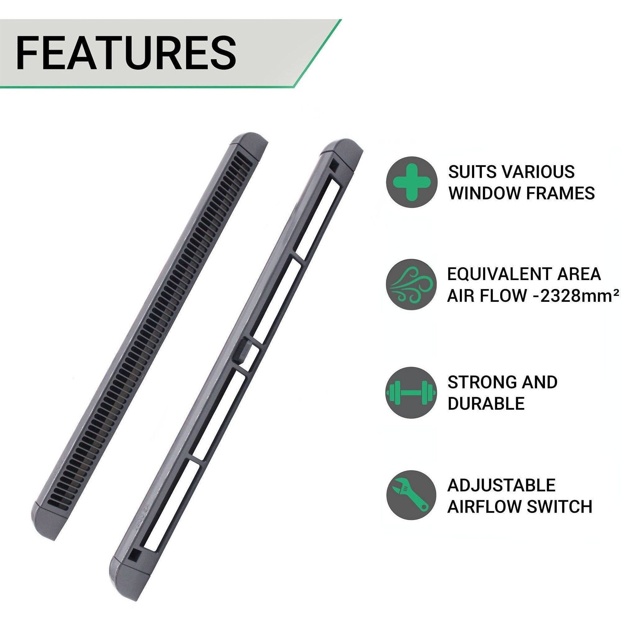 Trickle Window Slot Vent Set Inside & Out - 290mm - 2328mm²EA ...