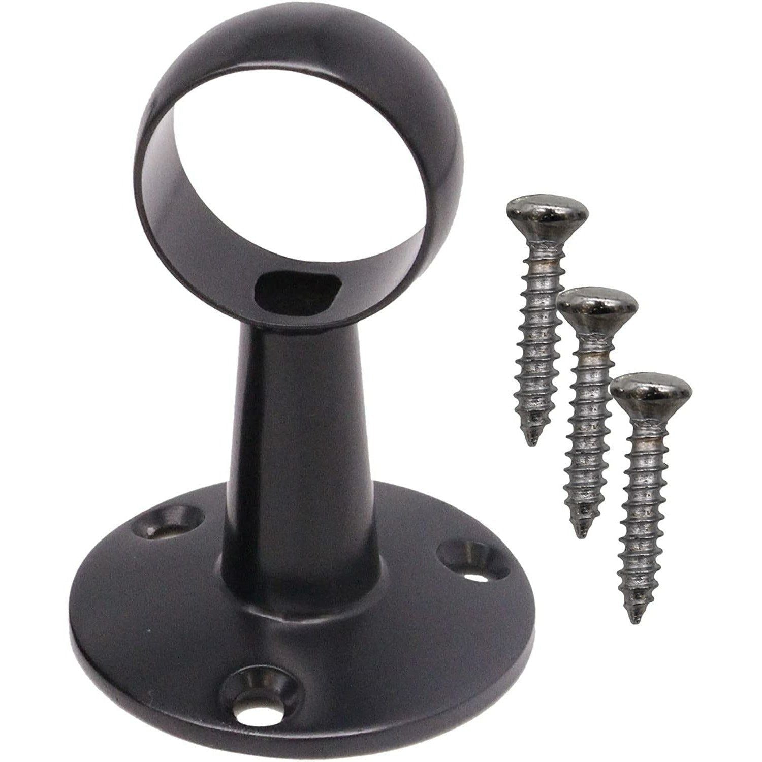 Wardrobe Rail Centre Bracket - 25x65mm - Matt Black - tradefit