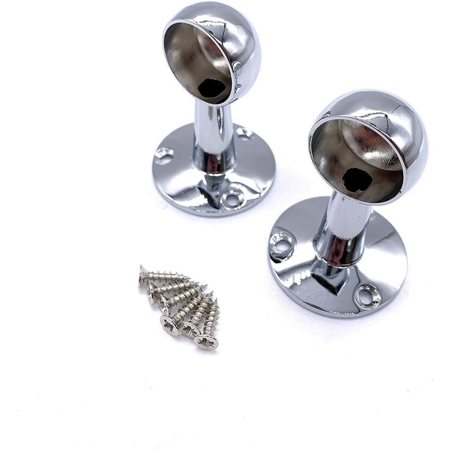 Wardrobe Rail Drop End Bracket Suit 25mm Diameter Rail Polished Chrome ...