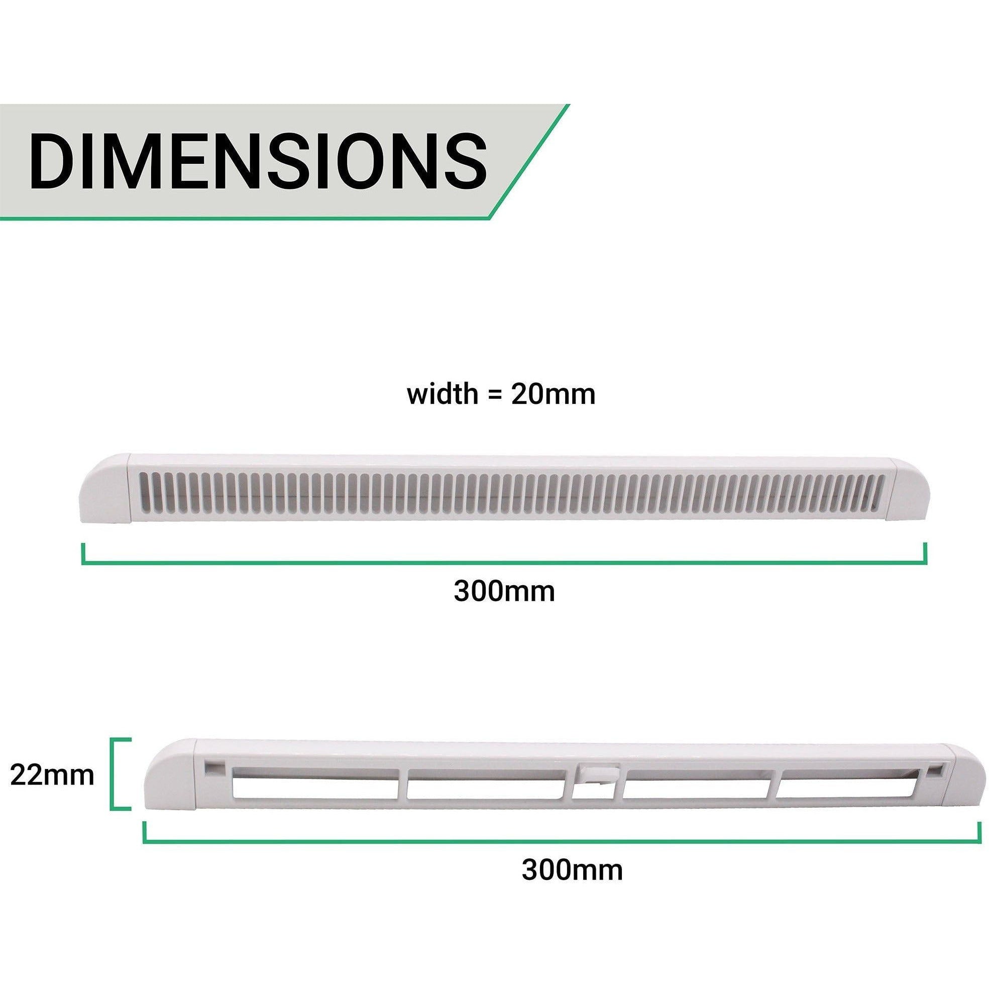 Trickle Window Slot Vent Set Inside & Out - 290mm - 2328mm²EA - White ...