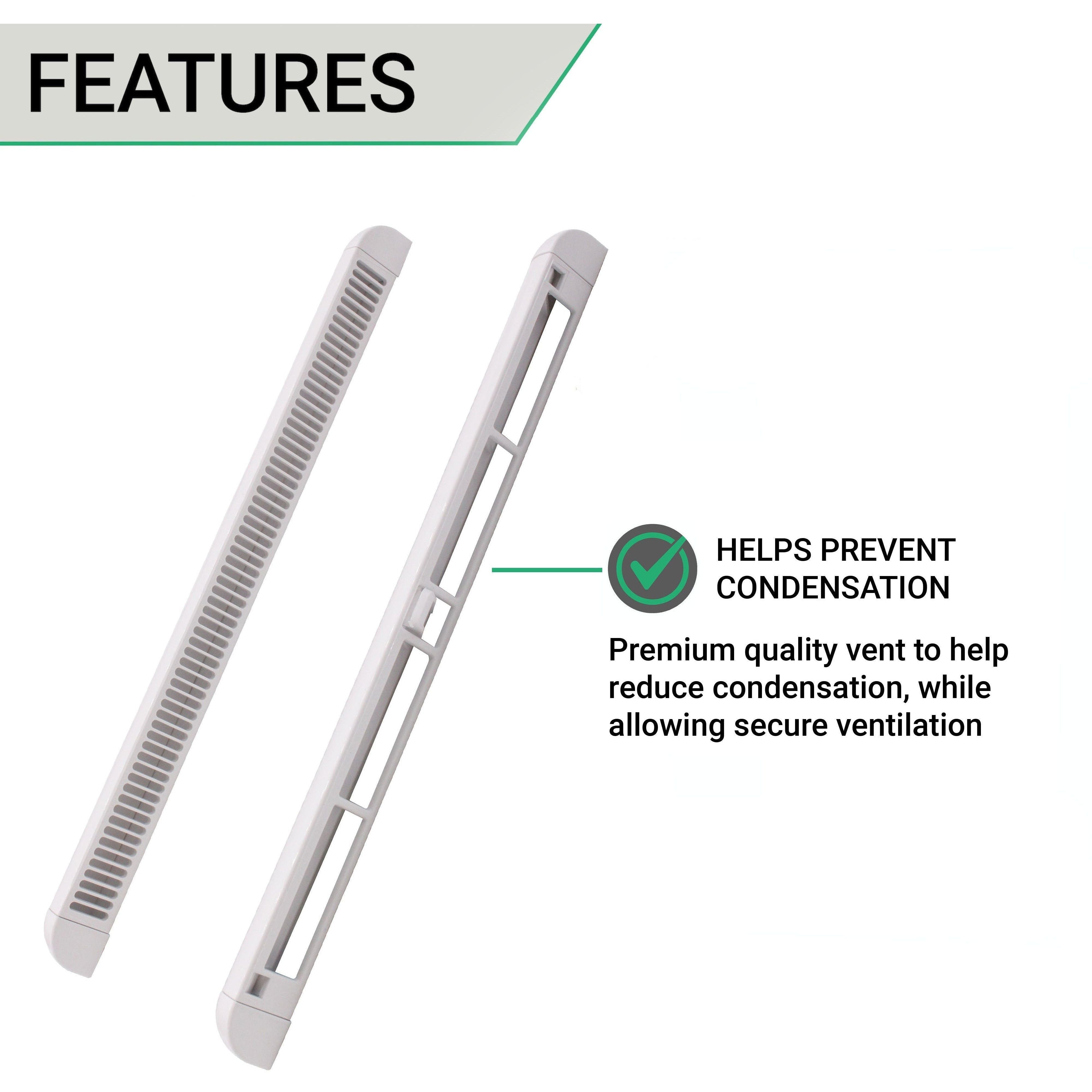 Trickle Window Slot Vent Set Inside & Out - 400mm - 3180mm²EA - White ...